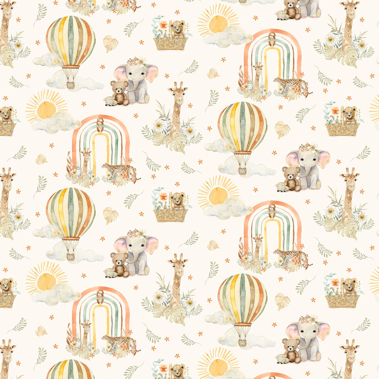 Mini Menagerie - Wild Animal Allover - Cream