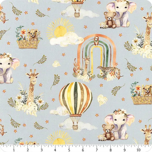 Mini Menagerie - Wild Animal Allover - Light Teal